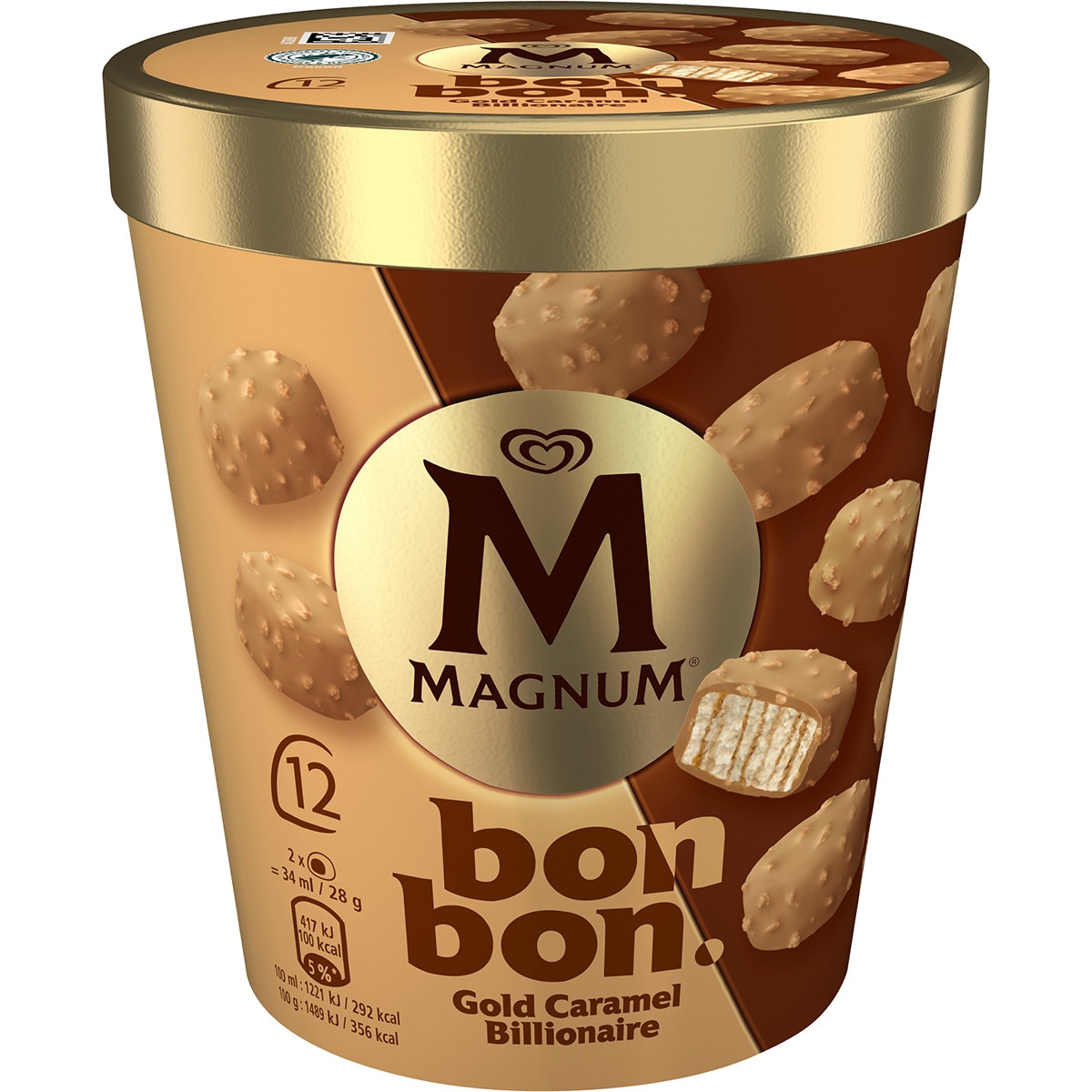 Bombones helados gold caramel billionaire 12 unidades estuche 204 ml · MAGNUM BONBON ...