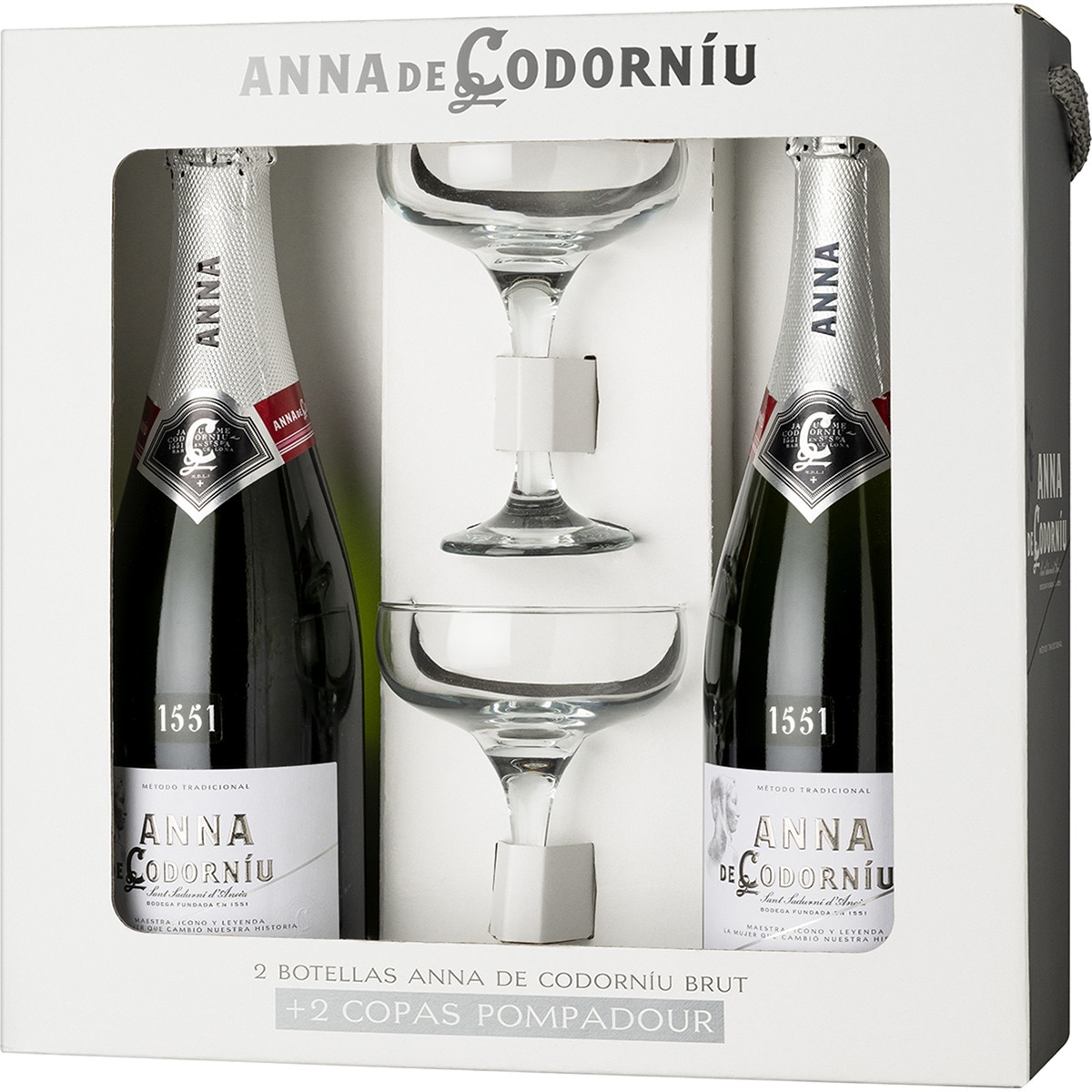Cava brut Estuche 2 botellas 75 cl + 2 copas · ANNA CODORNIU ...