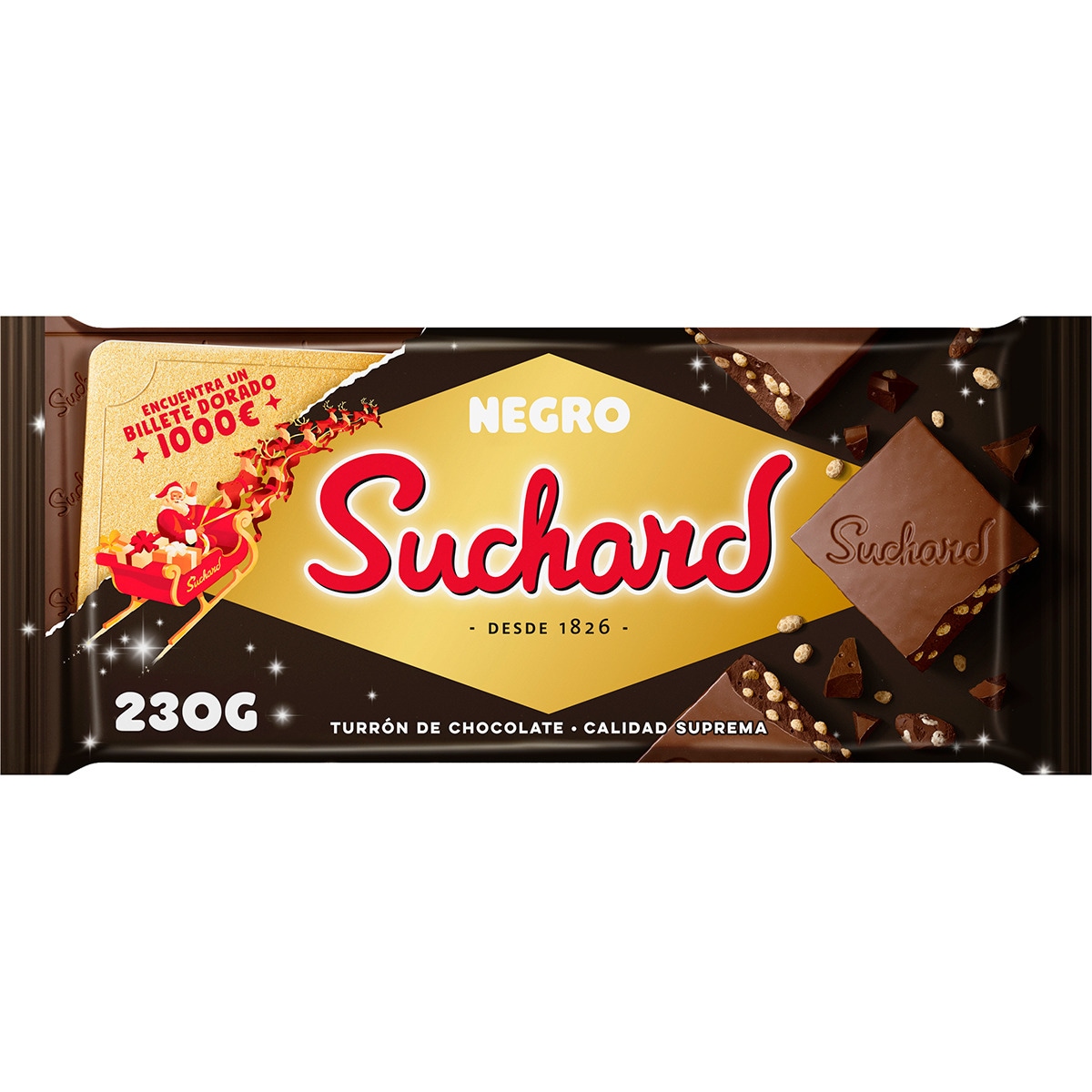 Turrón de chocolate crujiente negro tableta 230 g · SUCHARD ...