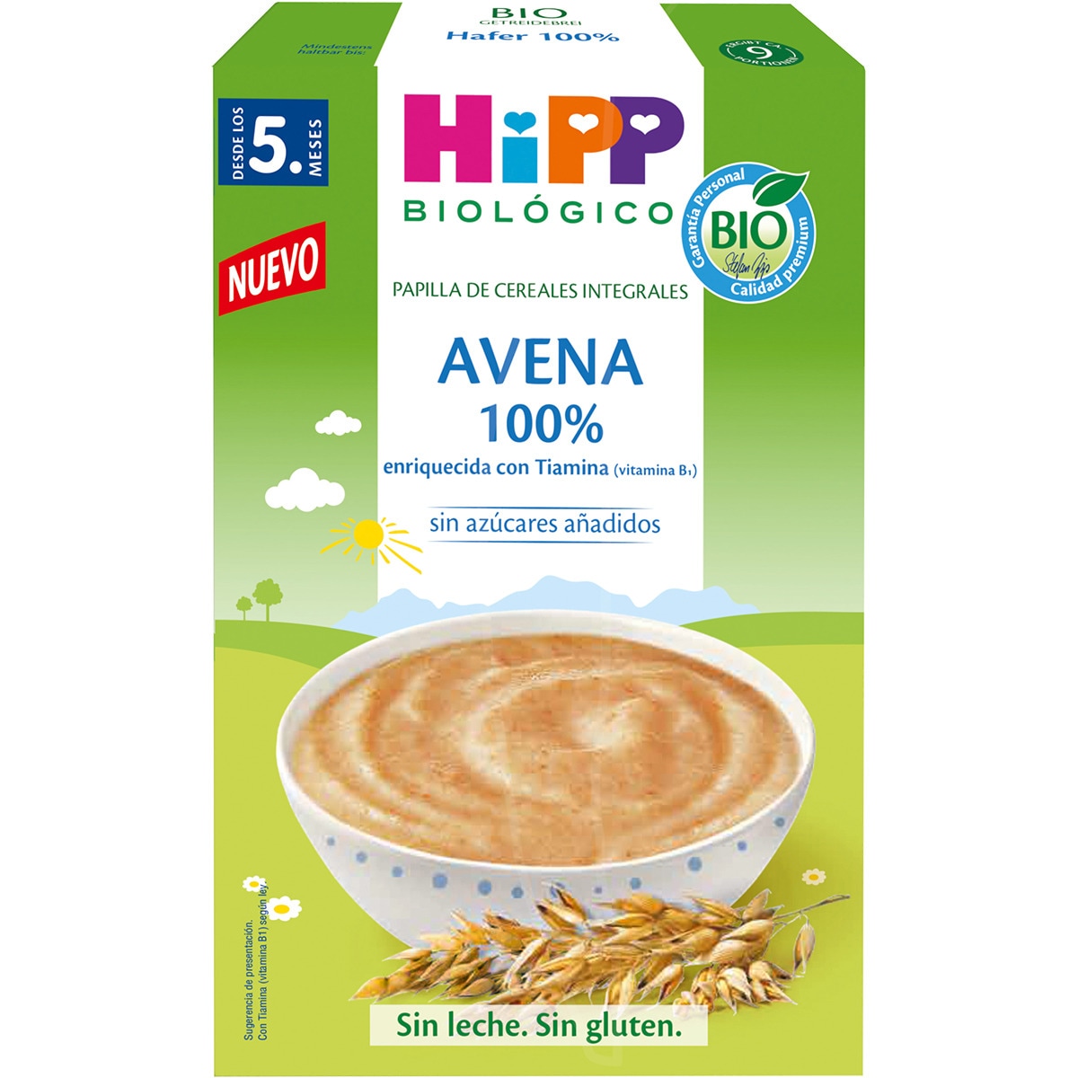 papilla de cereales integrales avena 100% ecológica desde los 5 meses ...