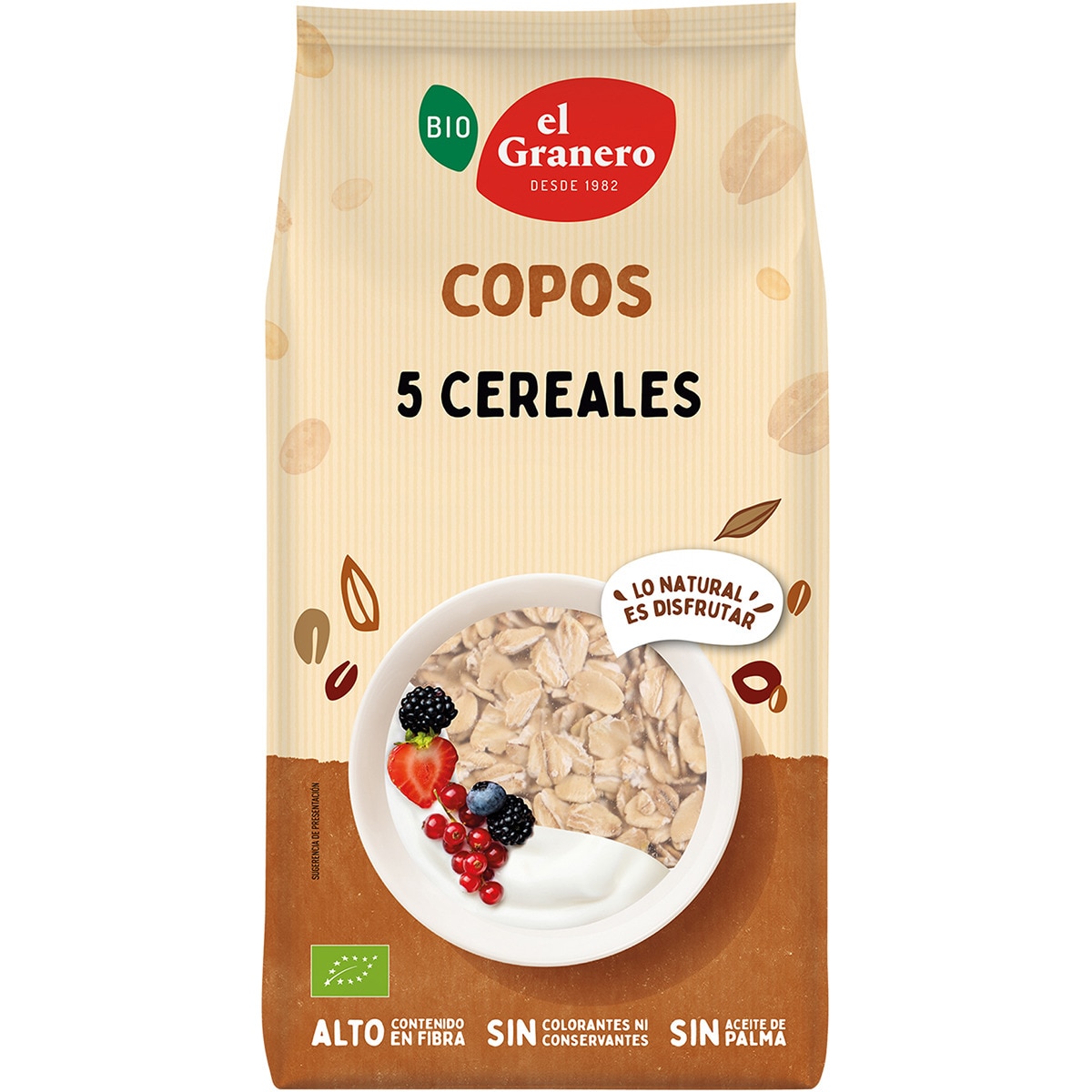 Bio copos de 5 cereales de cultivo ecológico sin aceite de palma bolsa ...