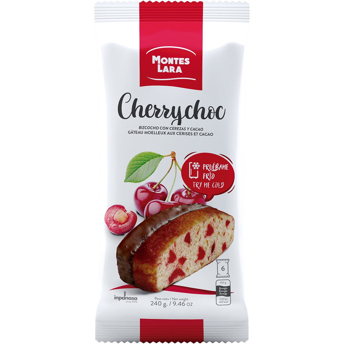 Cherrychoc bizcocho con cerezas y cacao paquete 6 unidades · MONTES ...