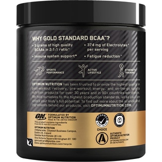 On Gold Standard BCAA bebida isotónica sabor fresa y kiwi envase 266 g ...