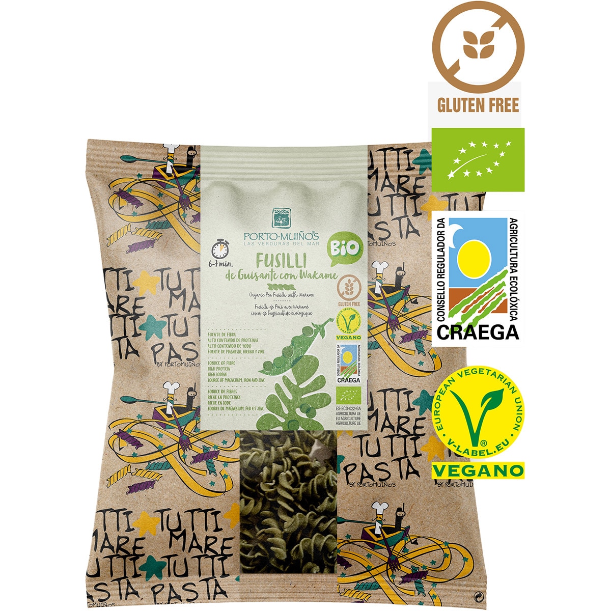 fussili ecológicos de guisante con wakame sin gluten envase 200 g ...