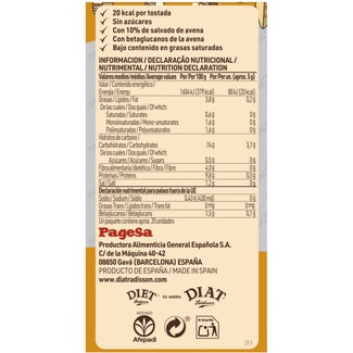 tostadas con salvado de avena veganas envase 100 g · DIAT RADISSON ...