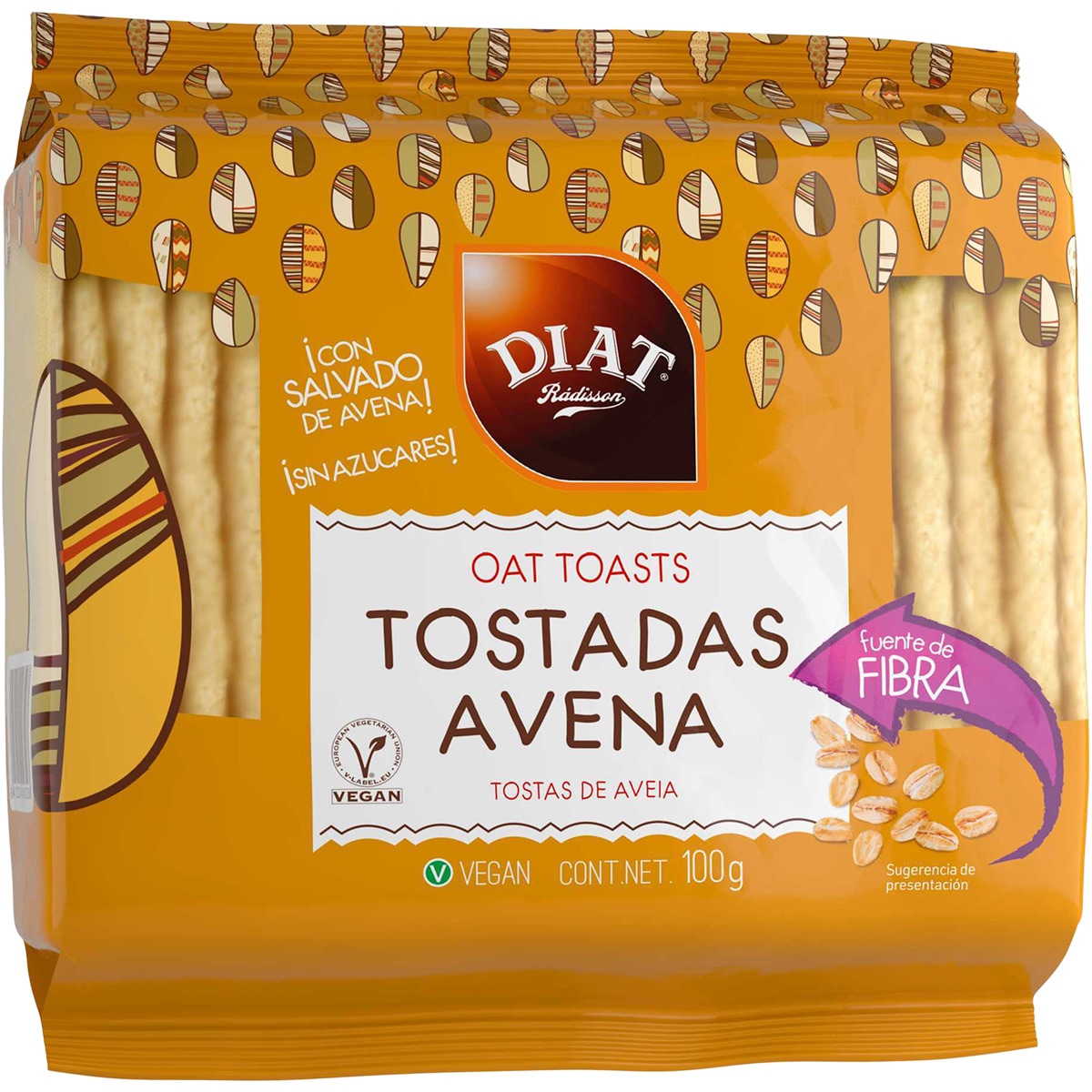 tostadas con salvado de avena veganas envase 100 g · DIAT RADISSON ...