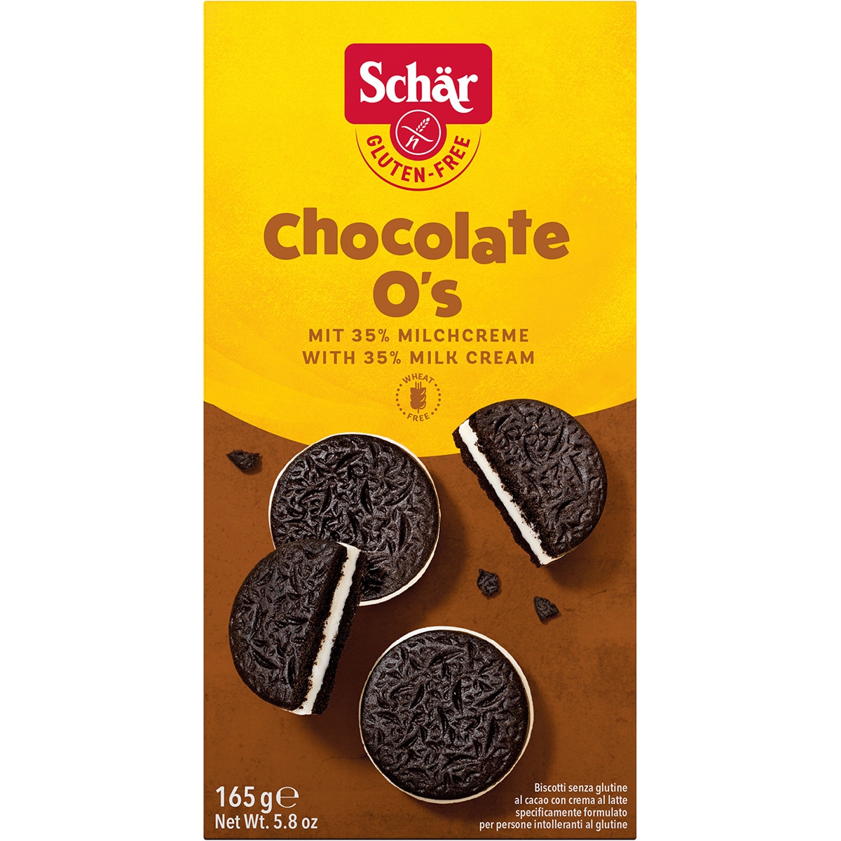 Chocolate Os galletas al cacao con crema de leche sin gluten envase 165 ...