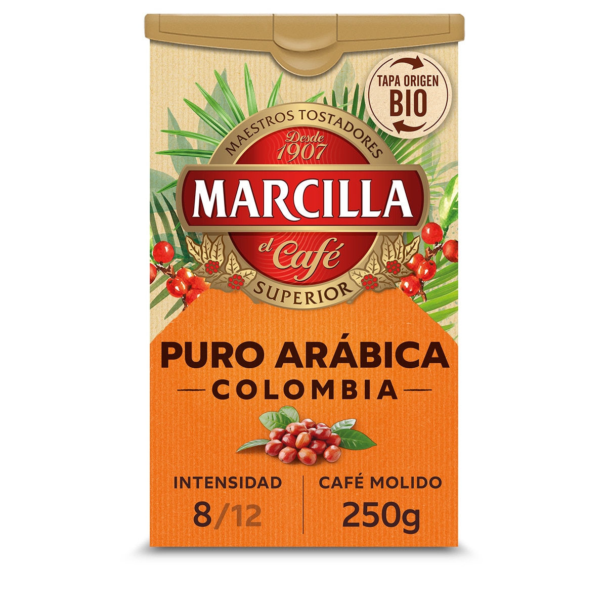 café molido natural Colombia puro arábica intensidad 8 paquete 200 g ...