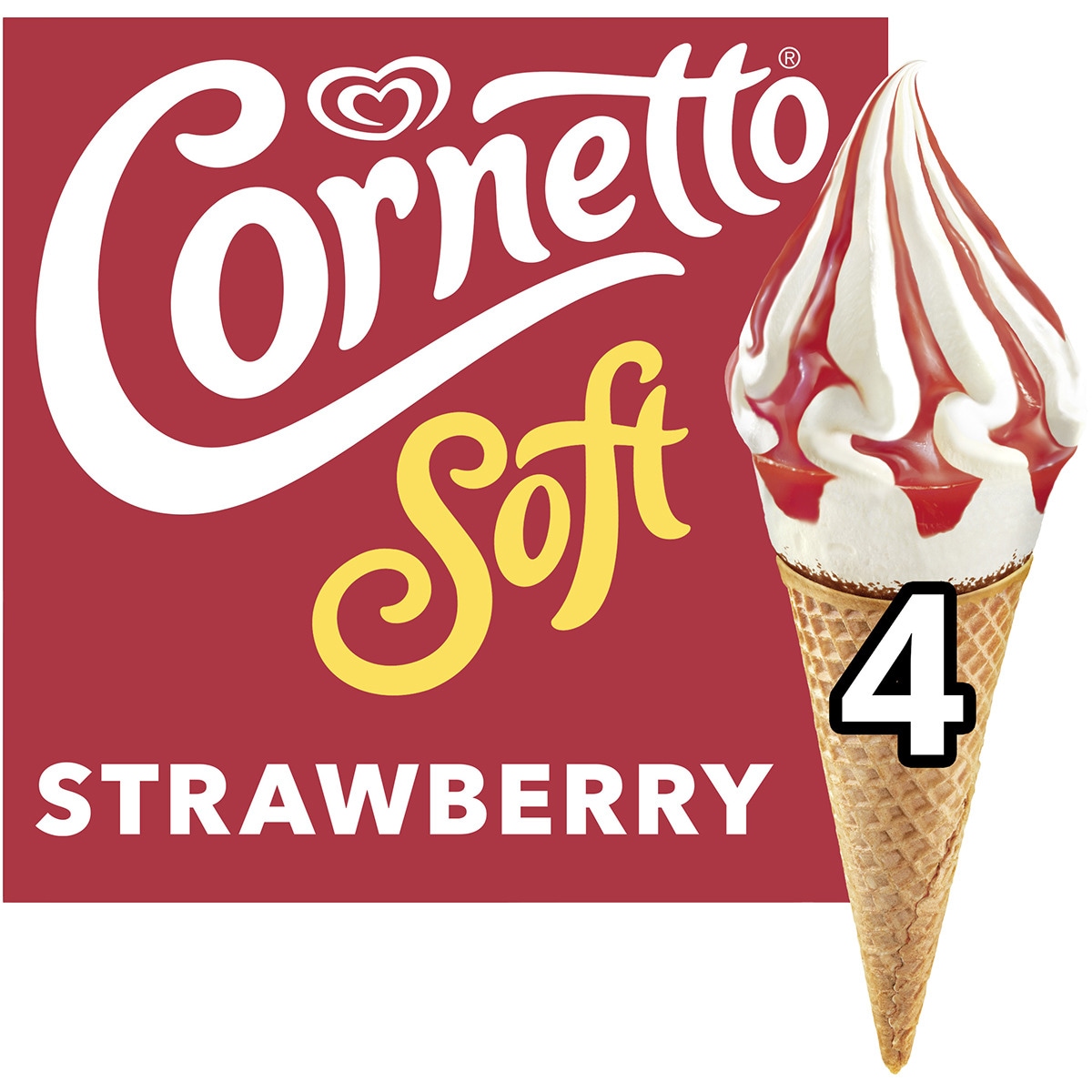 Soft conos de helado sabor fresa 4 unidades estuche 560 ml · CORNETTO · Supermercado El Corte ...