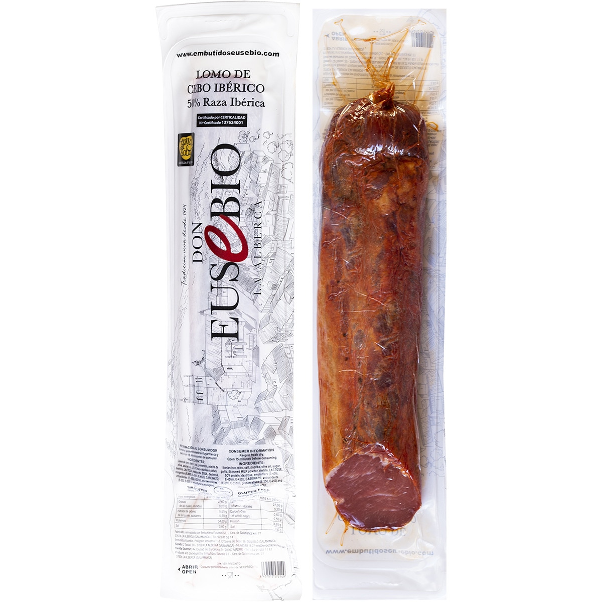 lomo de cebo ibérico 50% raza ibérica peso aproximado pieza 700 g · DON ...