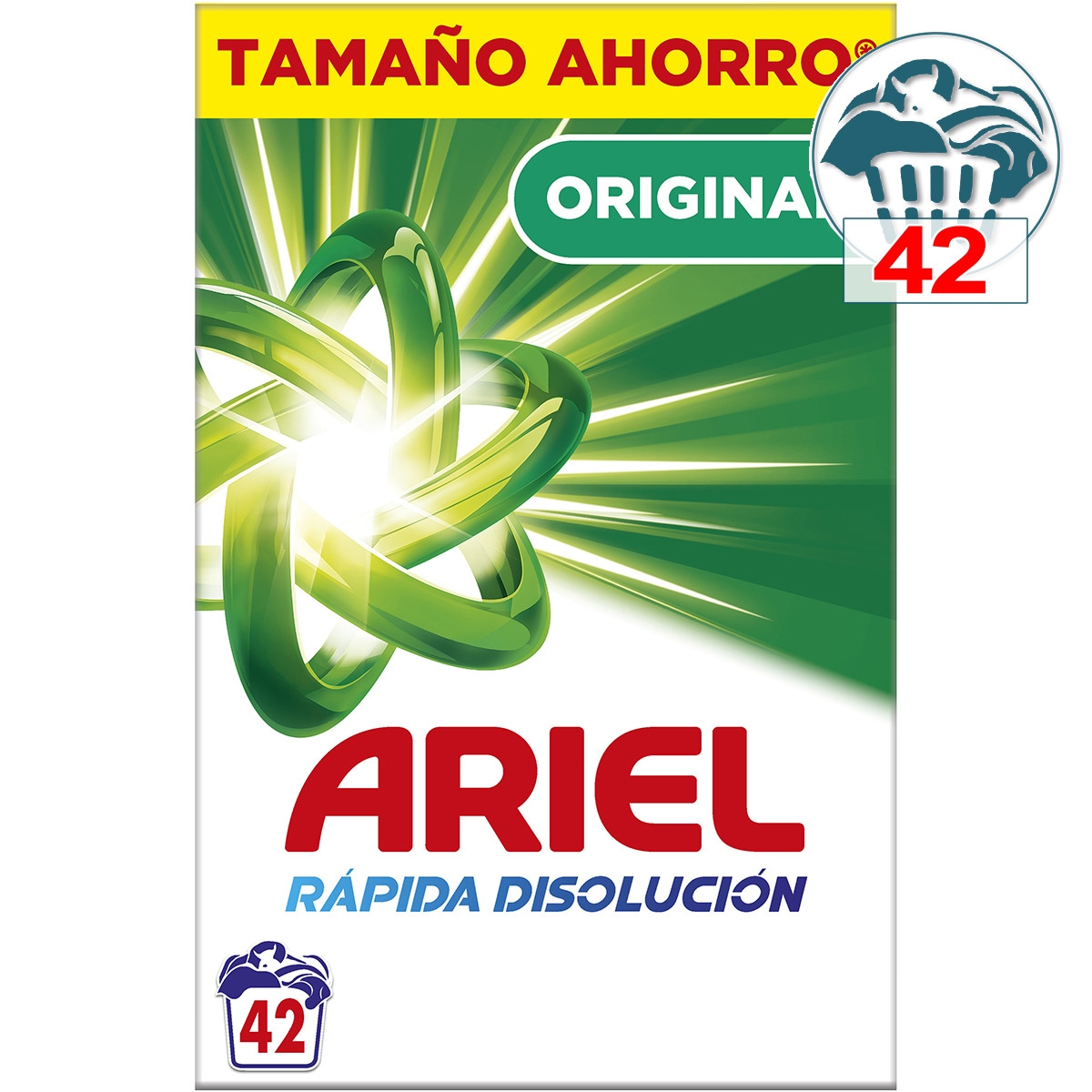 detergente polvo Original rápida absorción maleta 42 cacitos · ARIEL ...