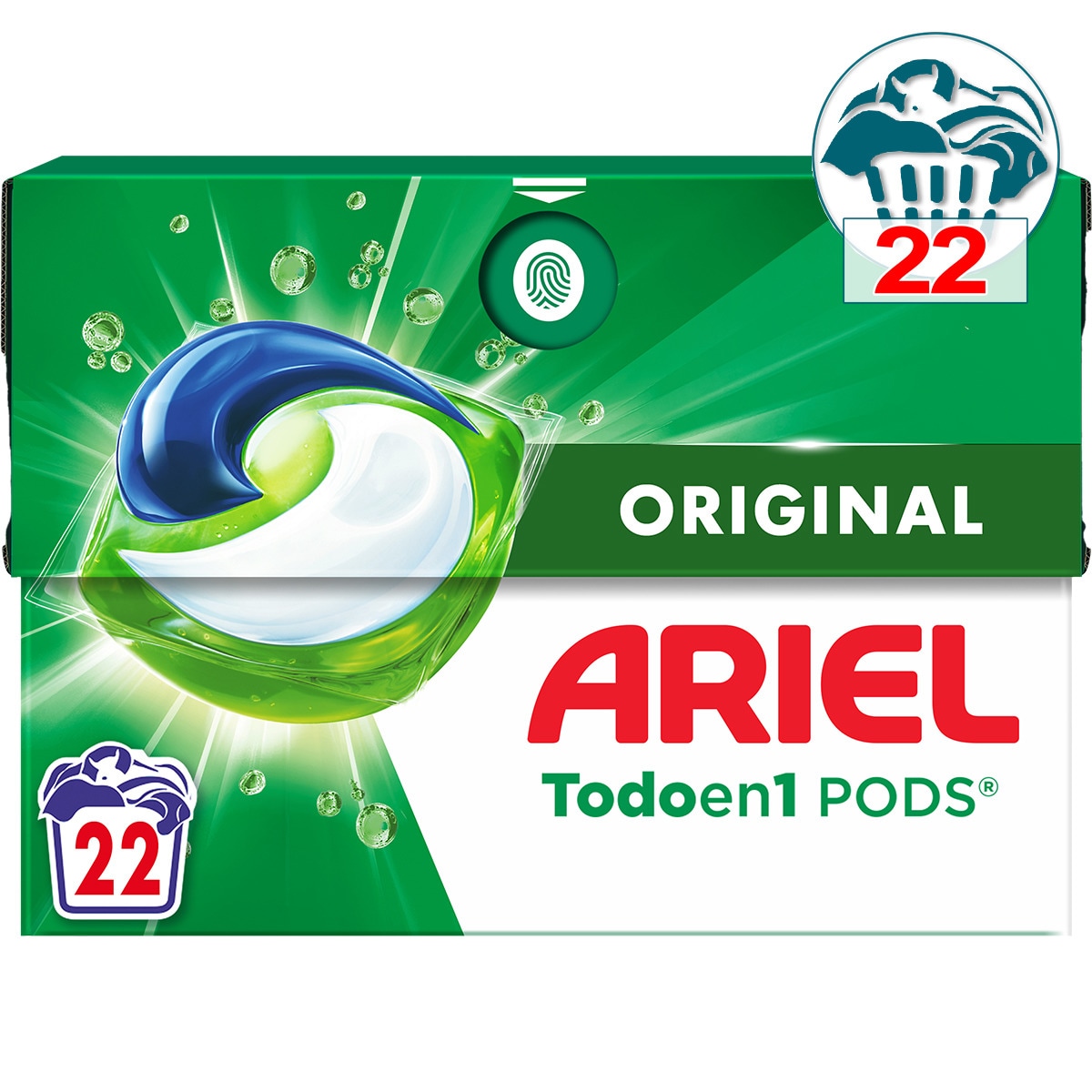 detergente cápsulas Original Todo en 1 Pods caja 22 capsulas · ARIEL ...