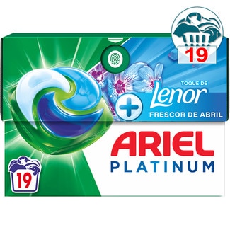 detergente cápsulas Platinum Todo en 1 Pods con toque de Lenor caja 19 ...