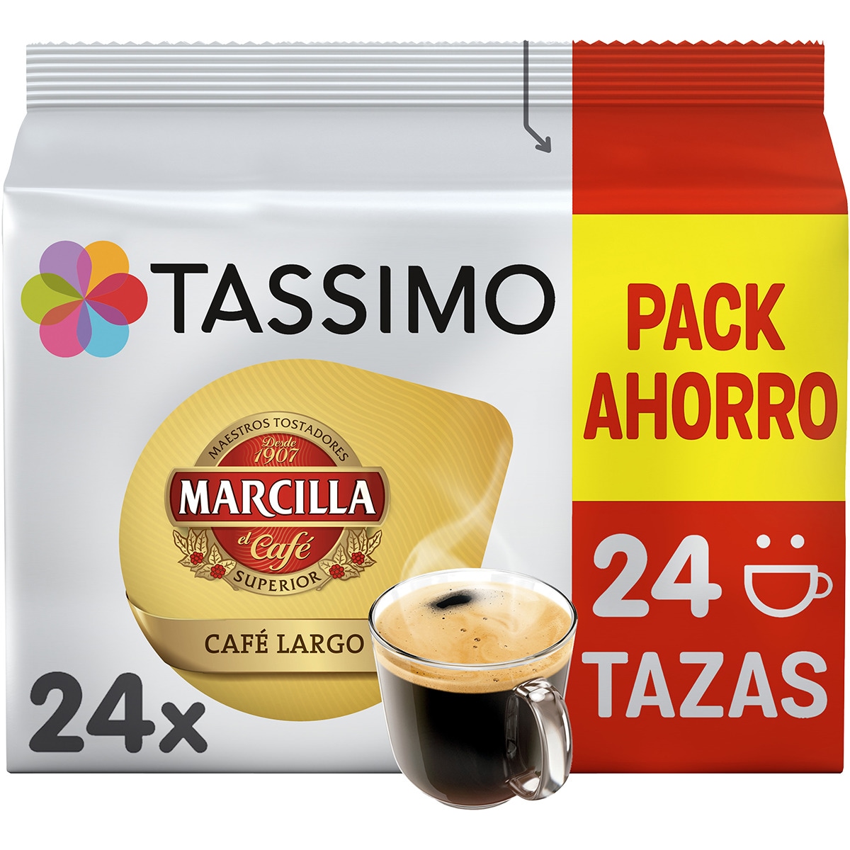 café largo envase 24 capsulas · TASSIMO · Supermercado El Corte Inglés