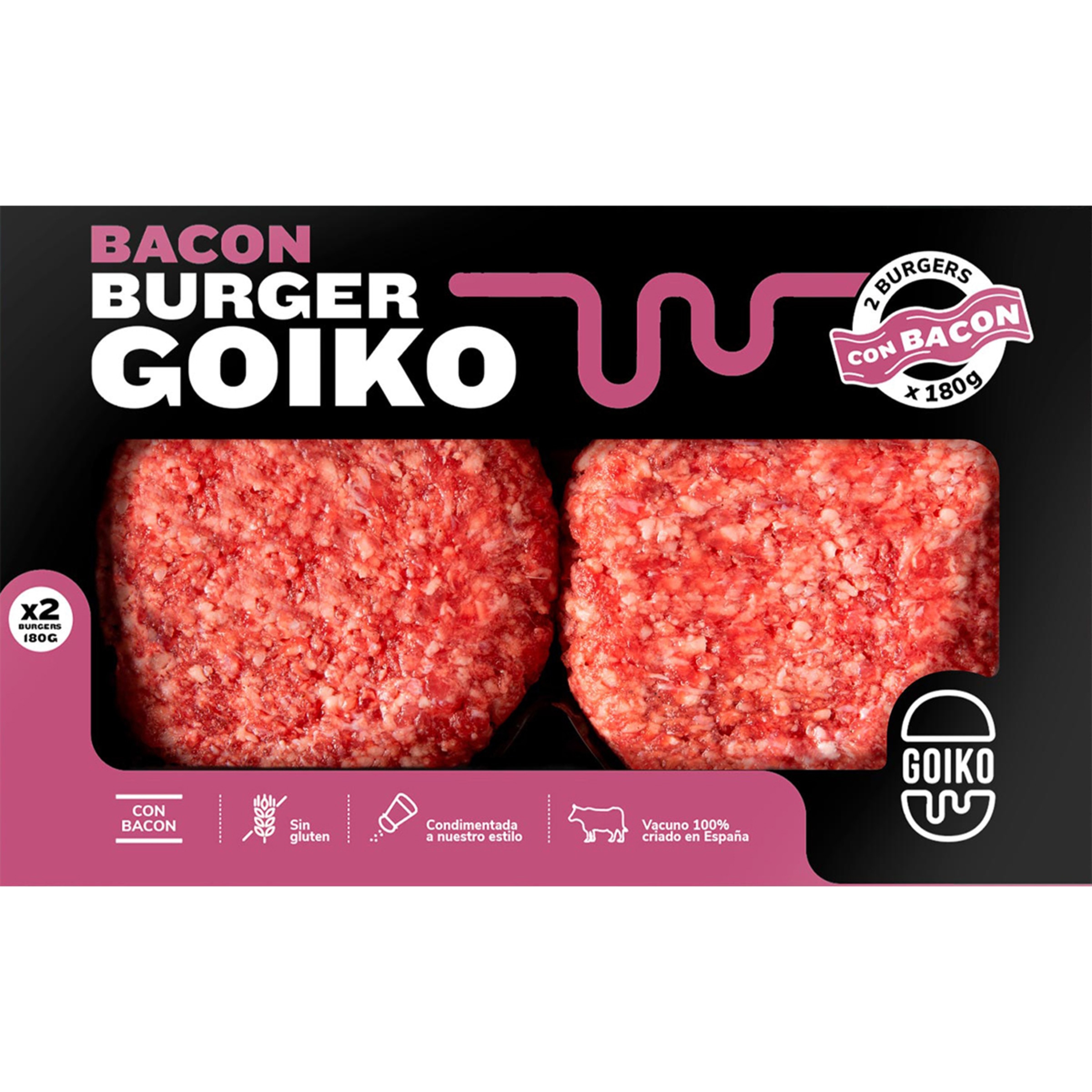Burger meat con bacon de vacuno 100% español sin gluten 2 unidades ...
