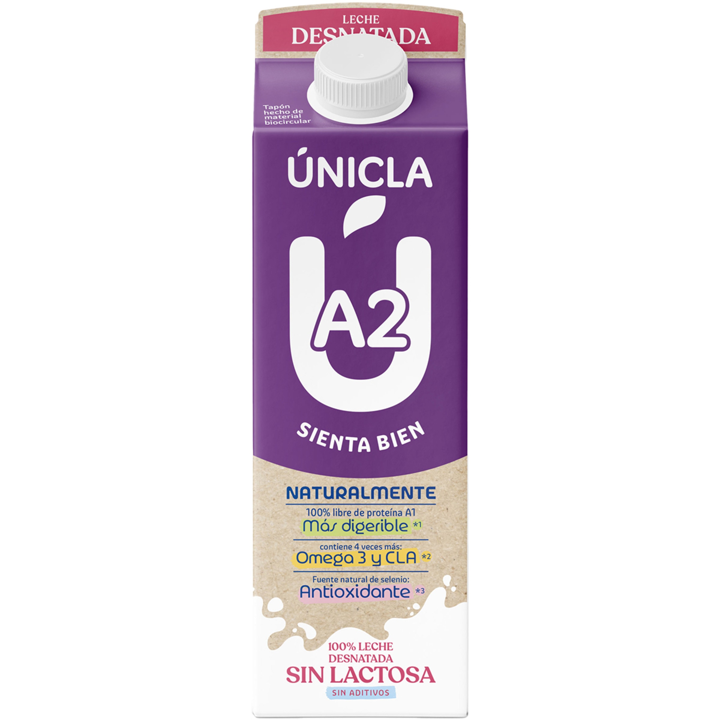 A2 leche desnatada sin lactosa brik 1 l · UNICLA · Supermercado El ...