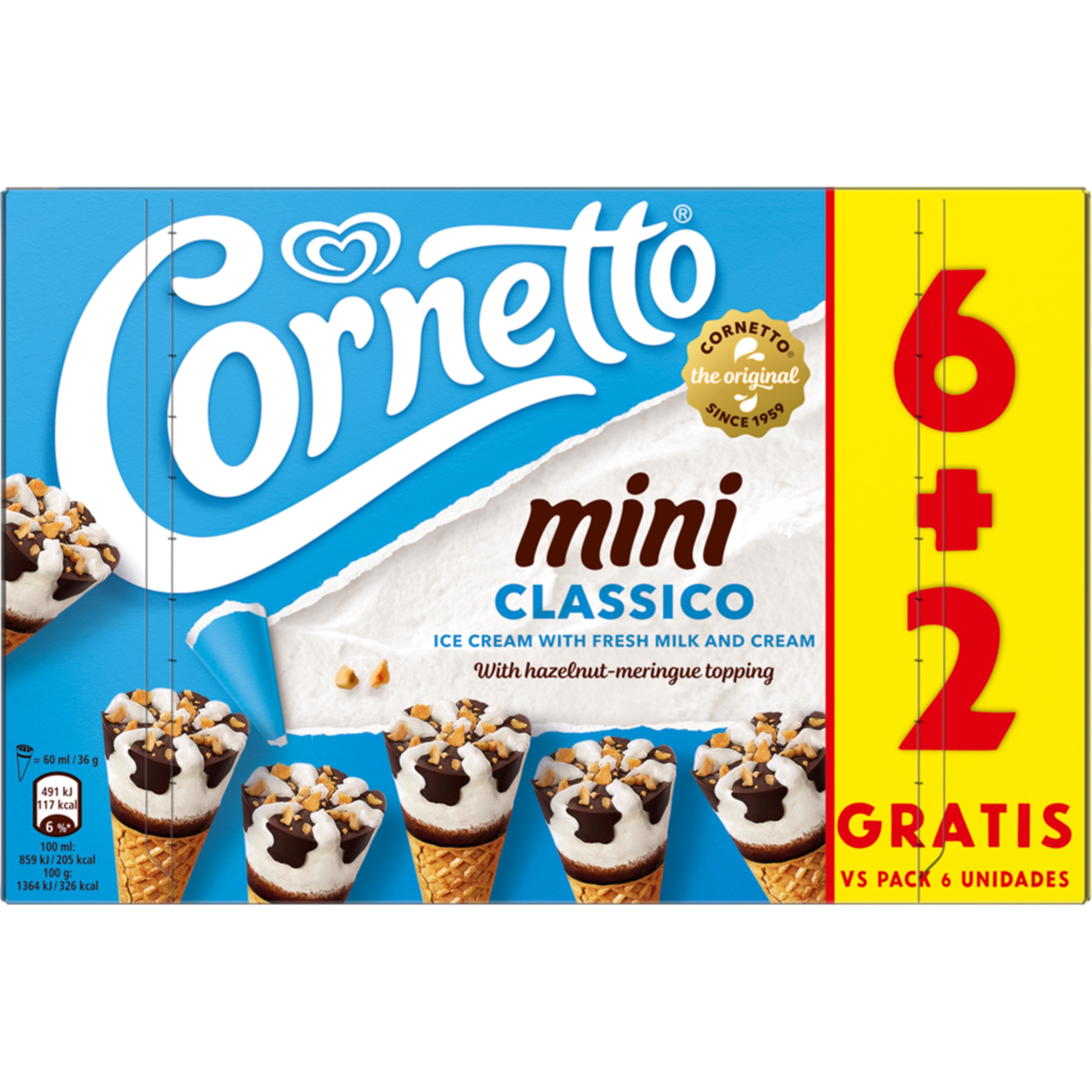 Mini Gelados Clássico Pack 8 unidades embalagem 480 ml · Cornetto · Supermercado El Corte Inglés ...
