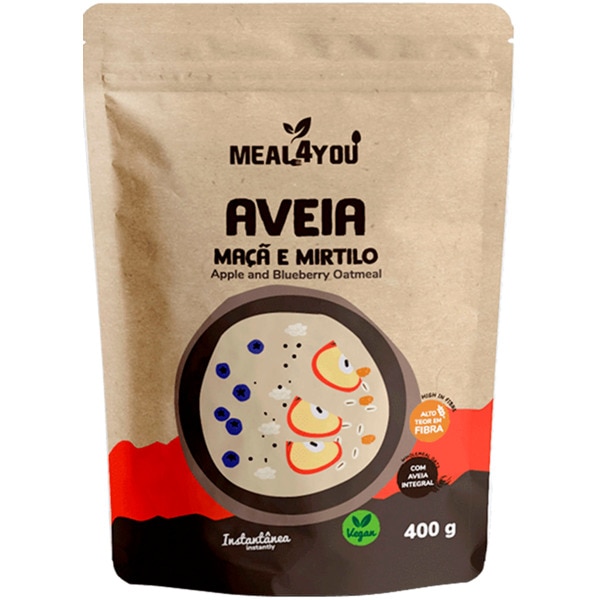 Preparado Base de Aveia, Maçã e Mirtilos embalagem 400 g · Meal4You ...