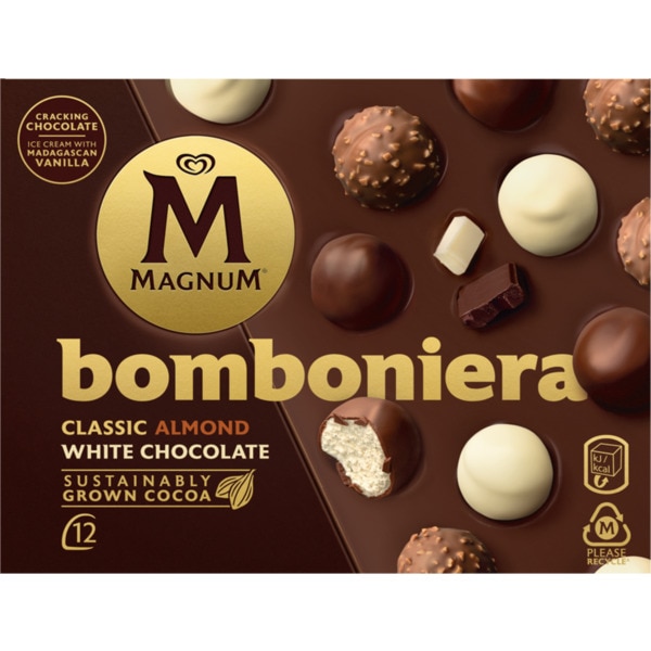 Gelados Bombons de Chocolate Classic, de Amêndoas e de Branco Pack 12 ...
