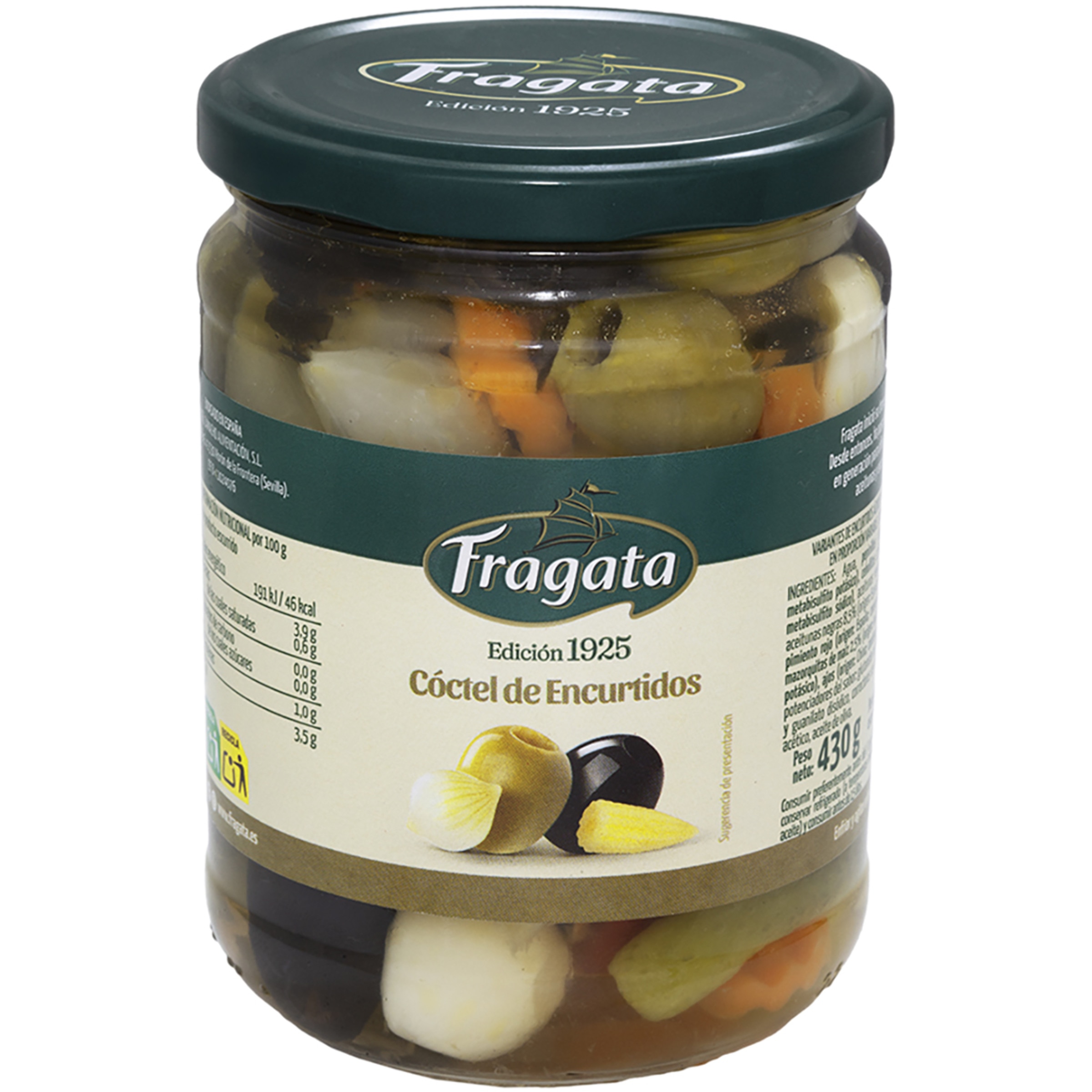 cóctel de encurtidos frasco 250 g neto escurrido · FRAGATA ...