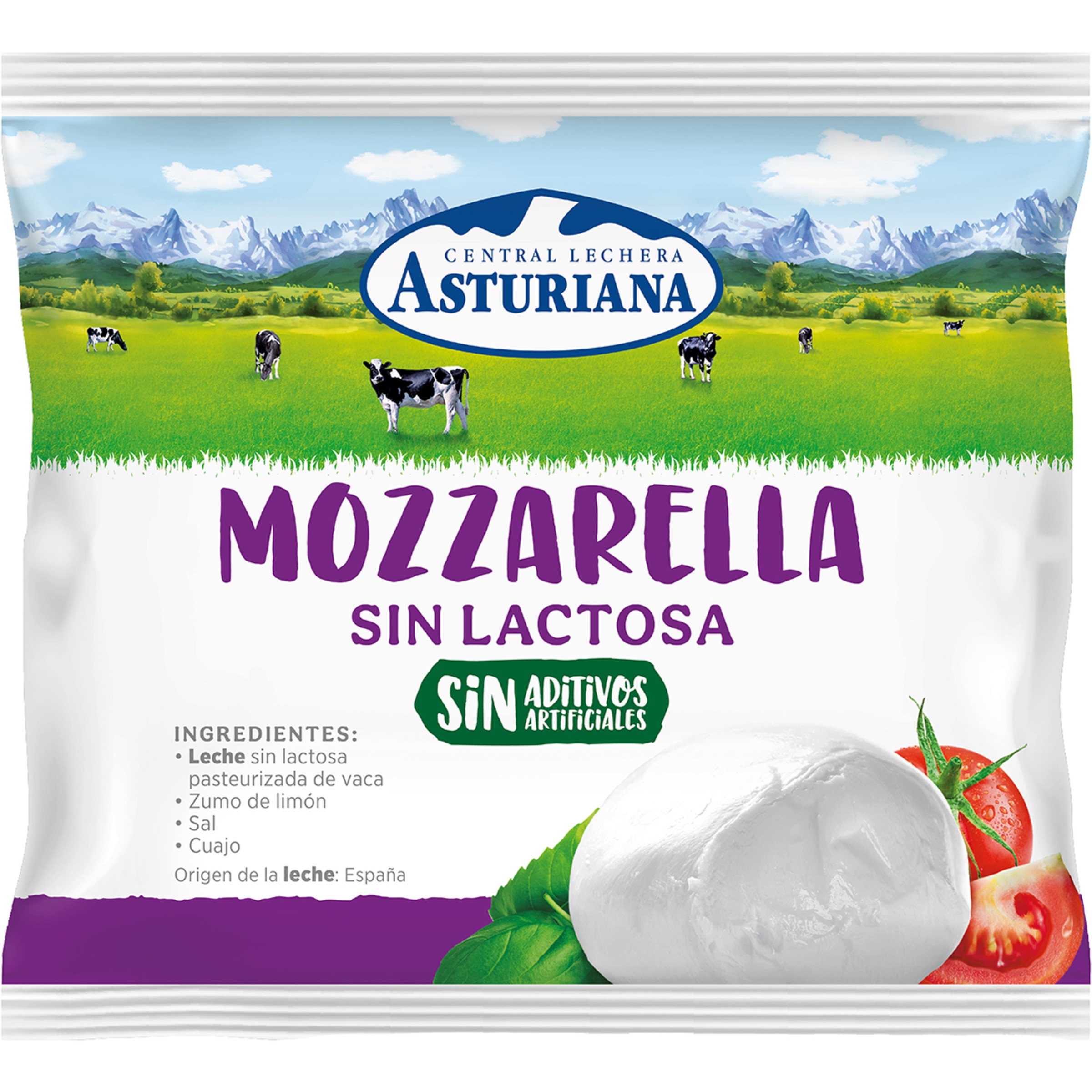 mozzarella fresca sin lactosa bolsa 125 g neto escurrido · ASTURIANA ...