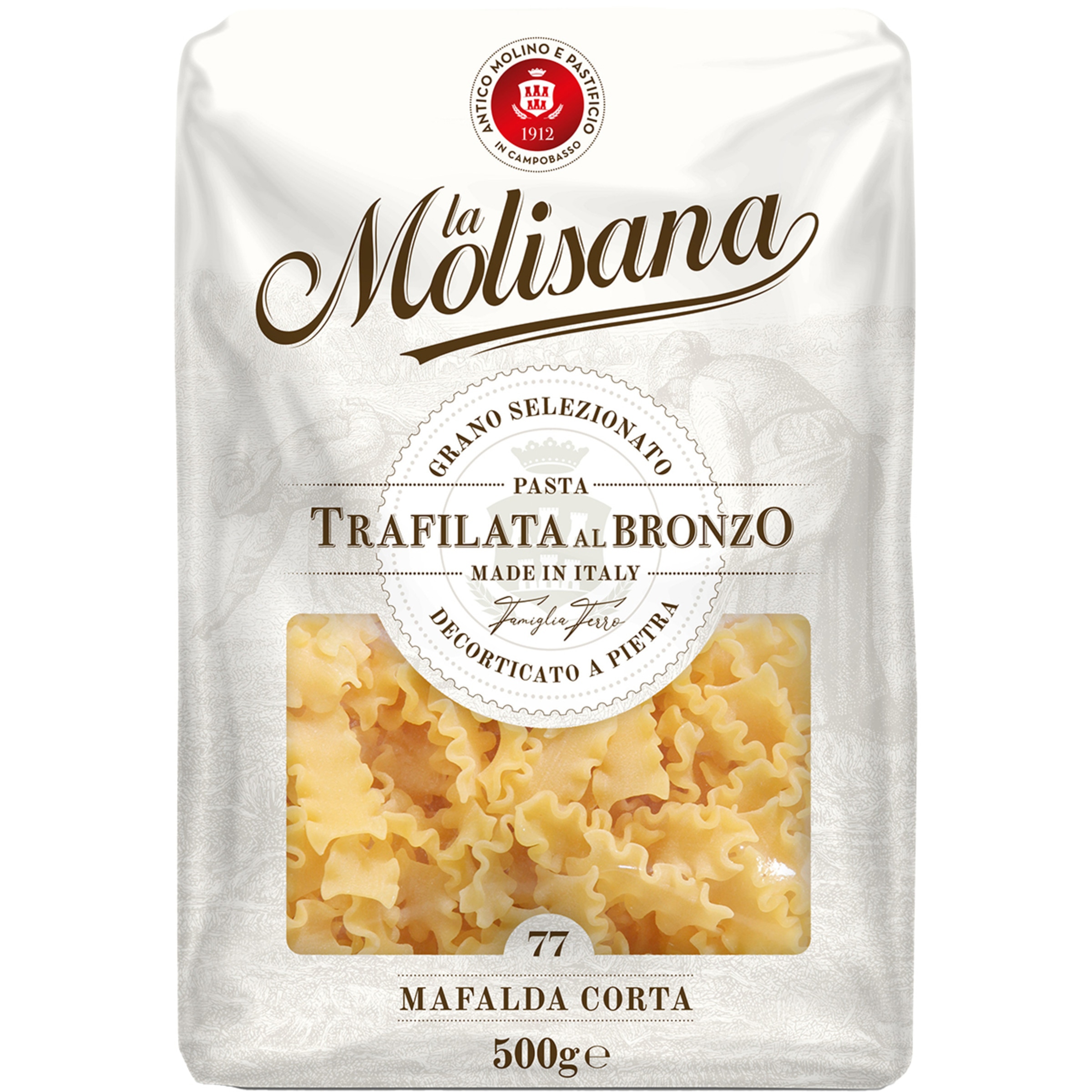 mafalda corta N.77 Trafilata Al Bronzo paquete 500 g · LA MOLISANA ...