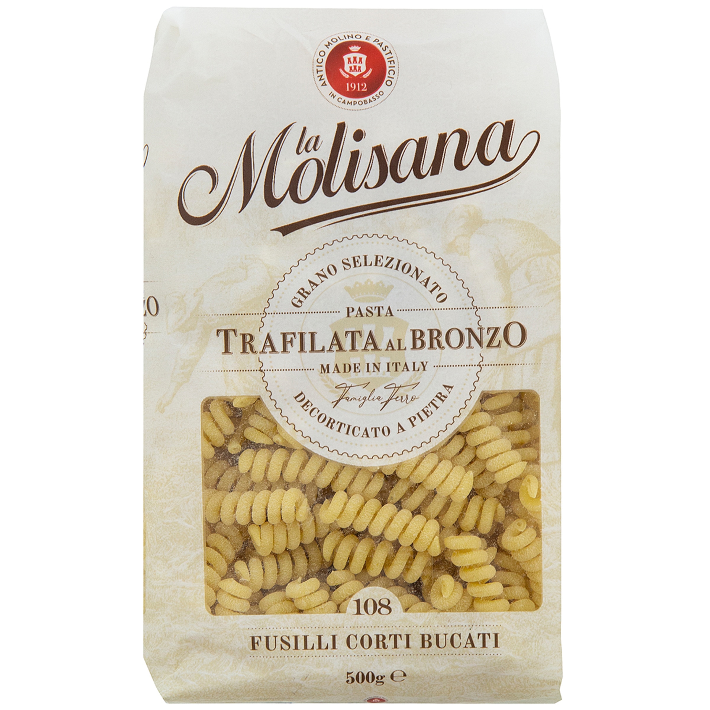 fusilli corti bucati N.108 Trafilata Al Bronzo paquete 500 g · LA ...