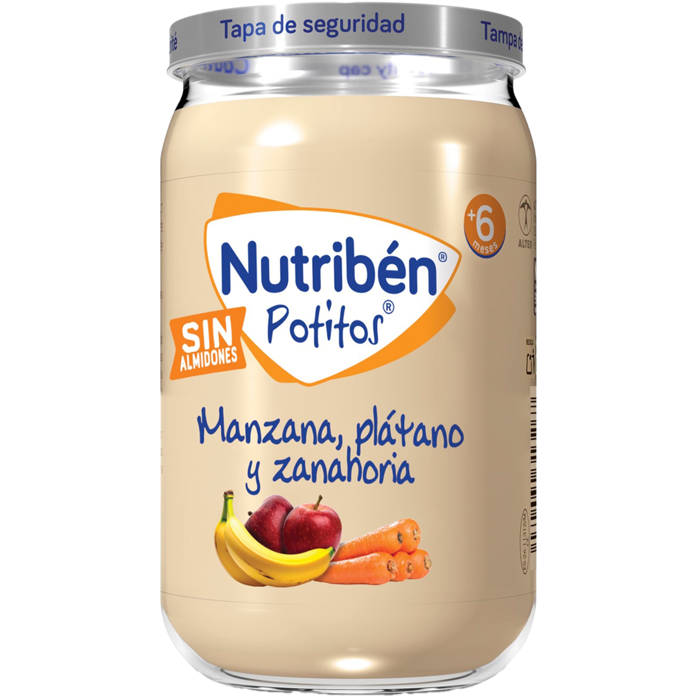 Potitos tarrito de manzana, plátano y zanahoria sin almidones y sin ...