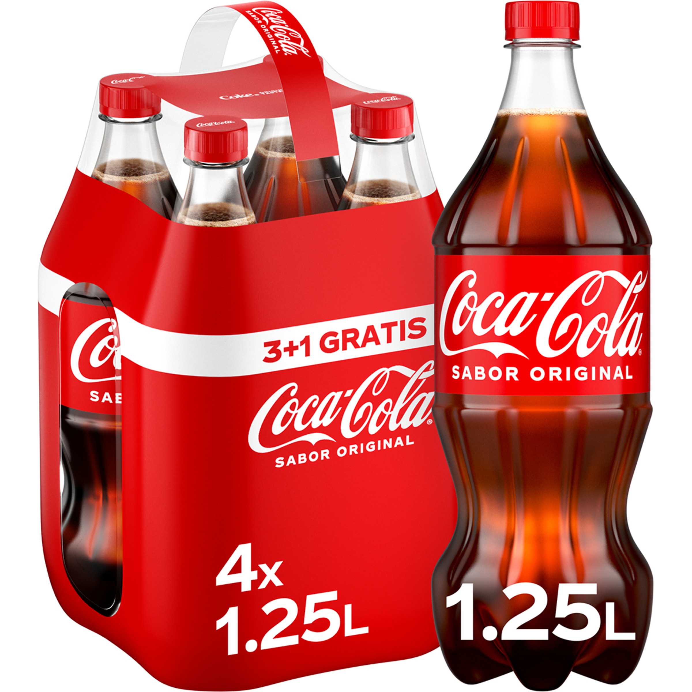Original refresco de cola pack 4 botellas 1,25 l · COCA-COLA ...