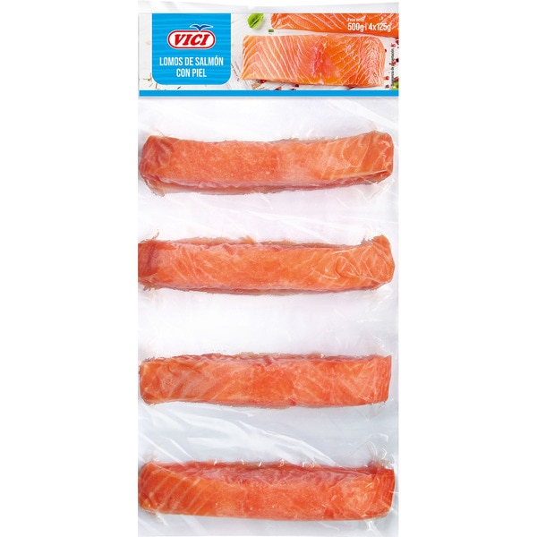 Lomos de salmón con piel 4 porciones de 125 g envase 500 g · VICI · Supermercado El Corte Inglés ...