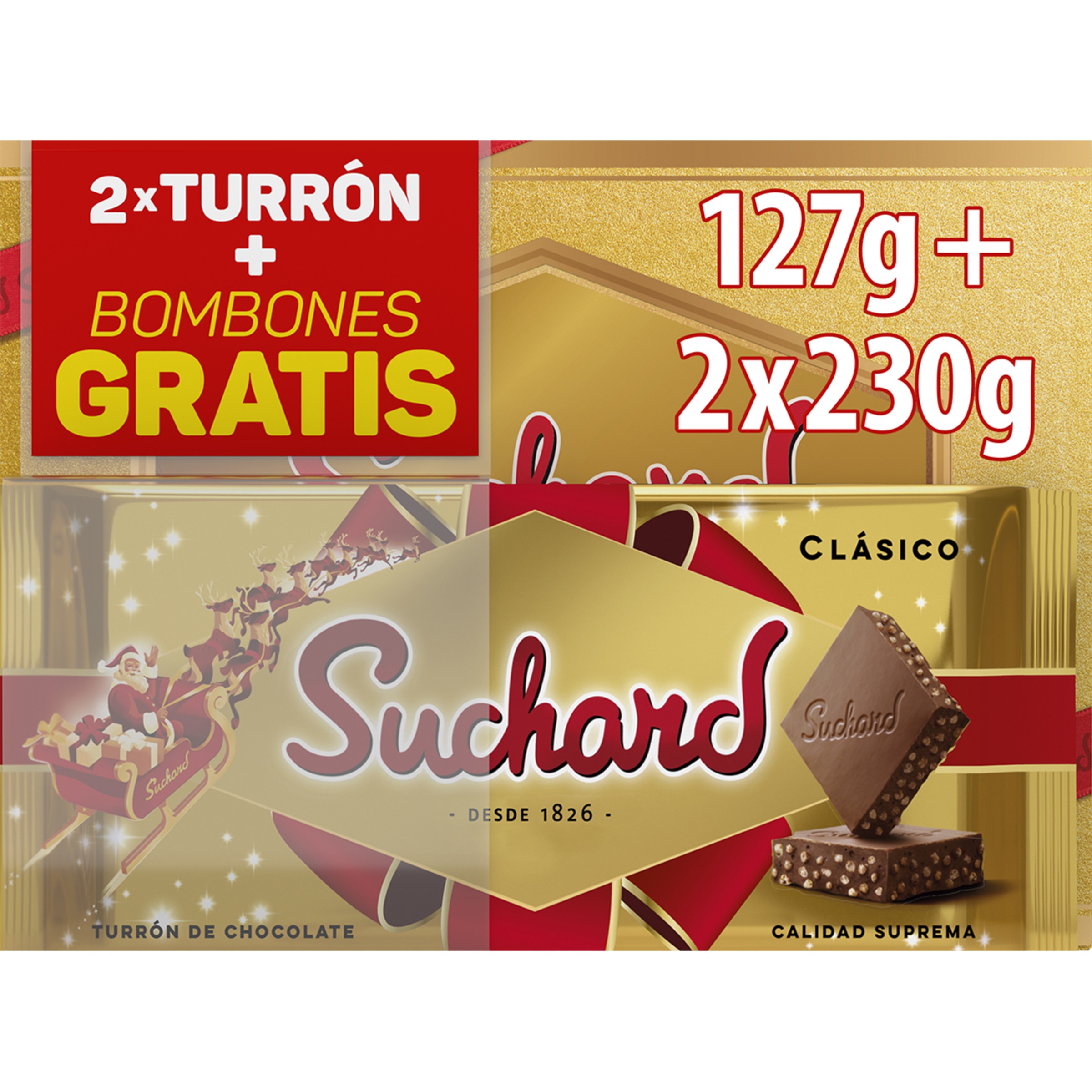 turrón de chocolate clásico pack 2 tabletas 230 g · SUCHARD ...