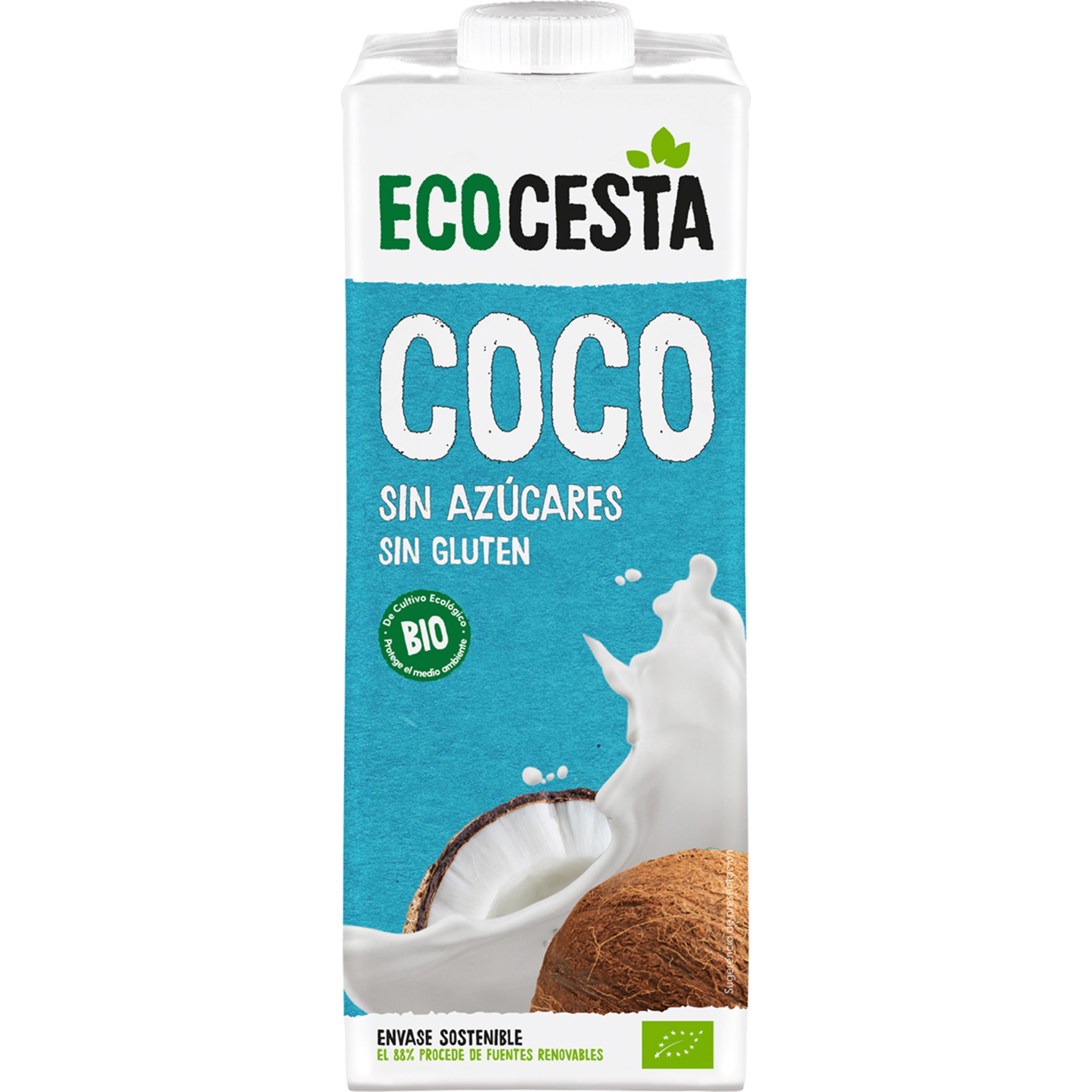 bebida de coco ecológica sin azúcar y vegana brik 1 l · ECOCESTA ...