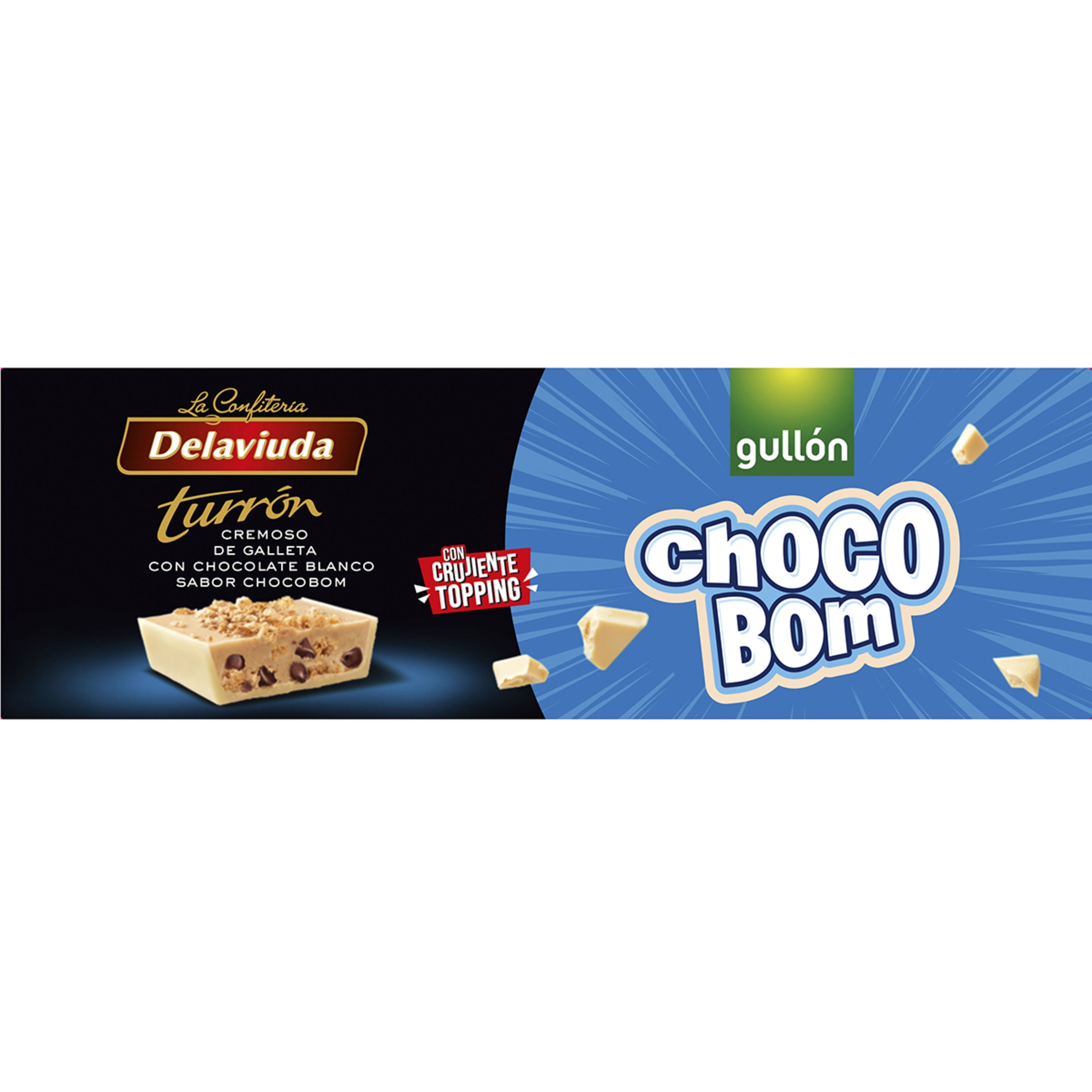 turrón cremoso de galleta con chocolate blanco sabor Chocobom de Gullón ...