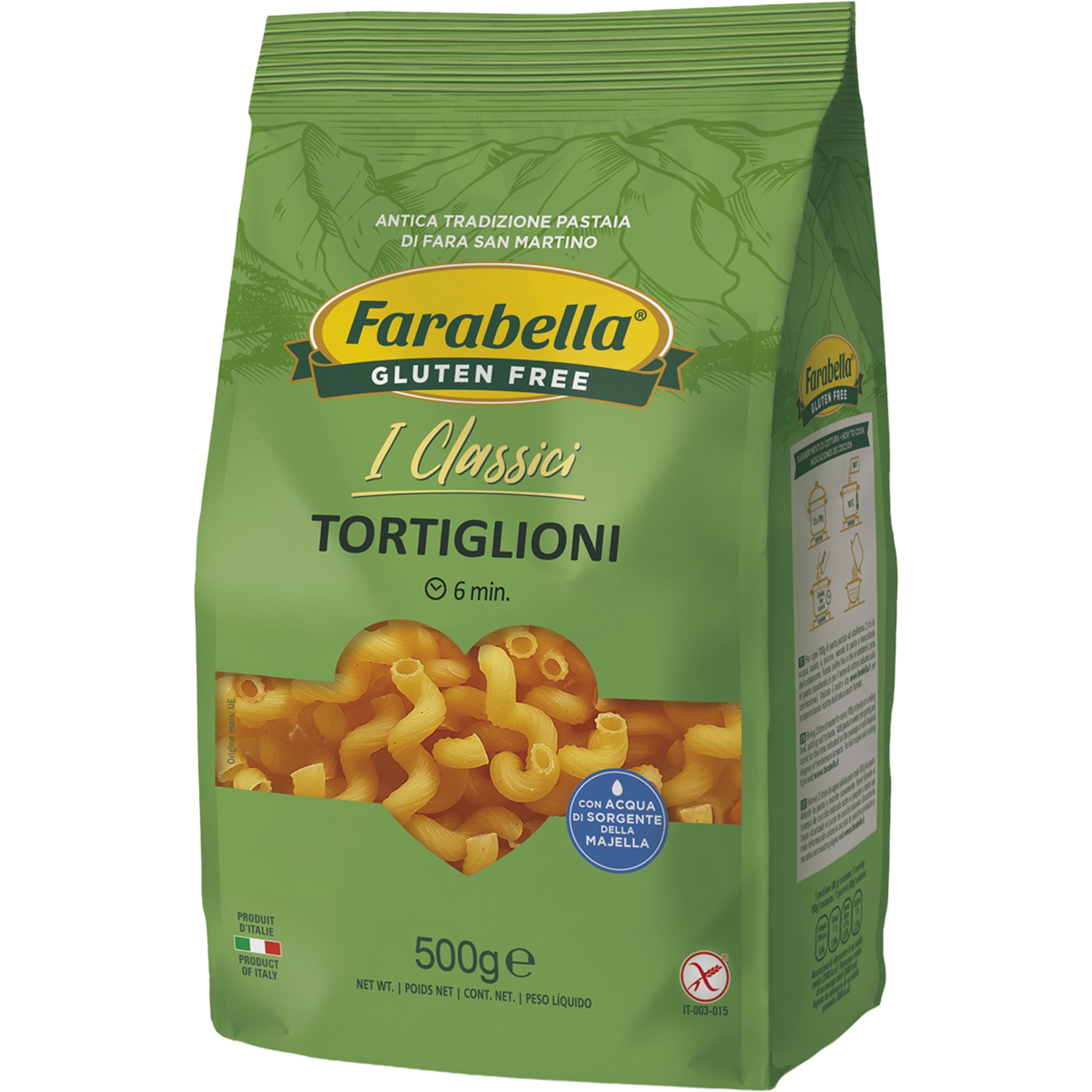 I Classici Tortiglioni sin gluten bolsa 500 g · FARABELLA ...