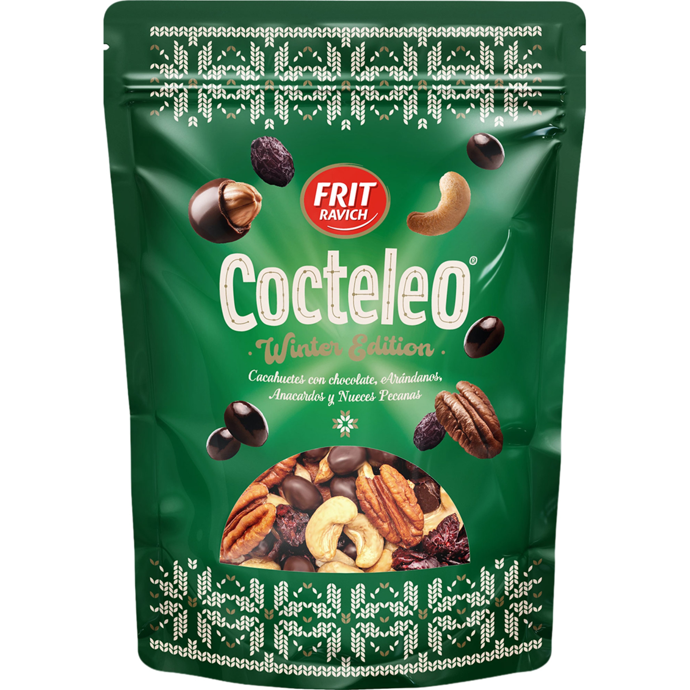 Cocteleo con cacahuetes con chocolate, arándanos, anacardos y nueces ...