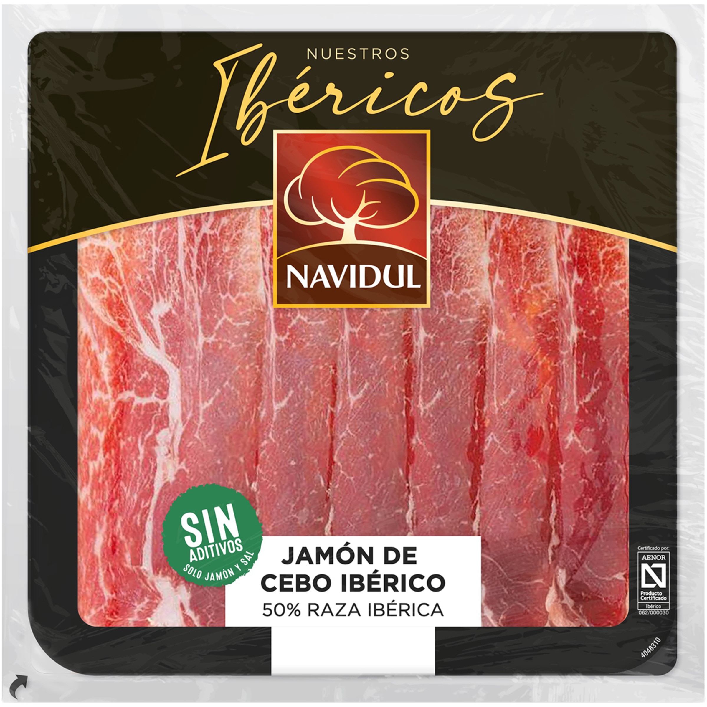 jamón de cebo ibérico 50% raza ibérica en lonchas envase 55 g · NAVIDUL ...